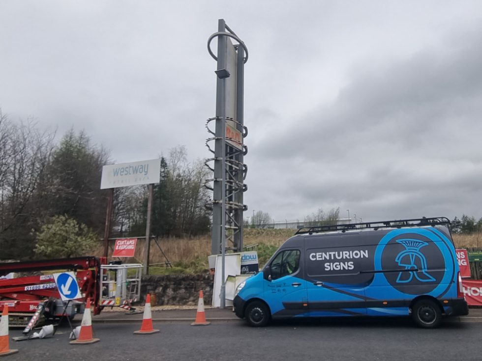 Eye catching totems at Westway Retail Park | Centurion Signs